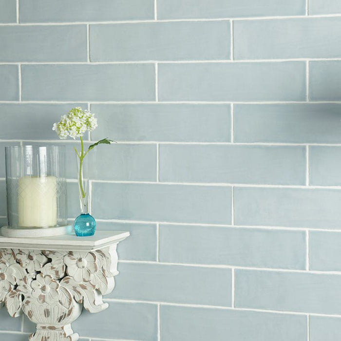 Handmade Duck Egg Ceramic Wall Tile 7.5x30cm