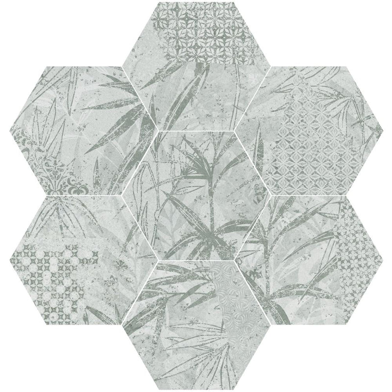 Dune Magnet Tropic Hexagon Argent Wall & Floor Tile 15x17cm