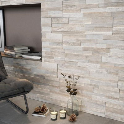 Outdoor Wall Cladding | 3D Split Face Stone Effect Porcelain Tiles